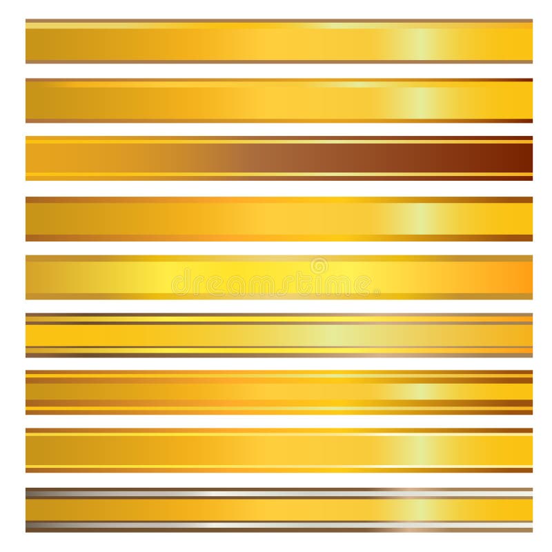 Set of Golden Stripe Banners Stock Illustration - Illustration of cloth ...