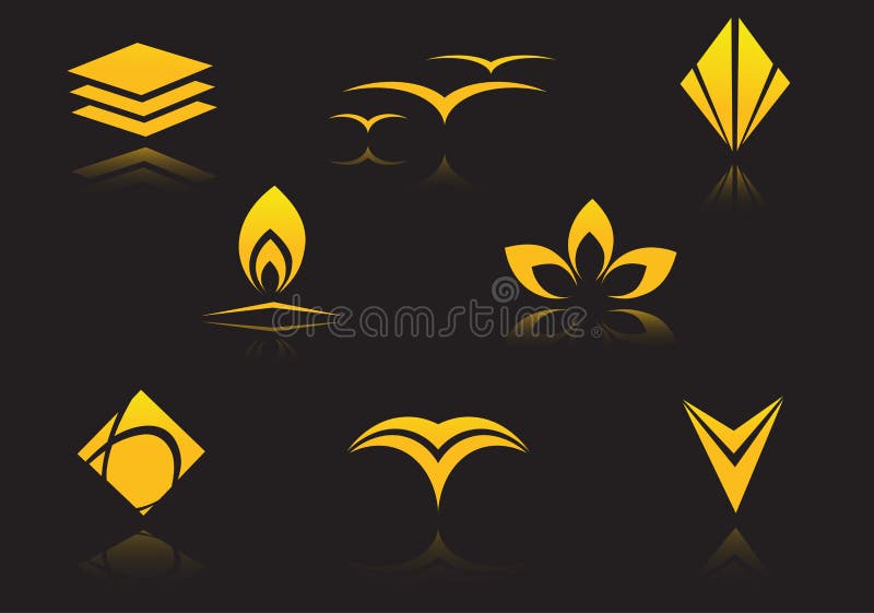 Set of golden symbols stock vector. Illustration of company - 8743134