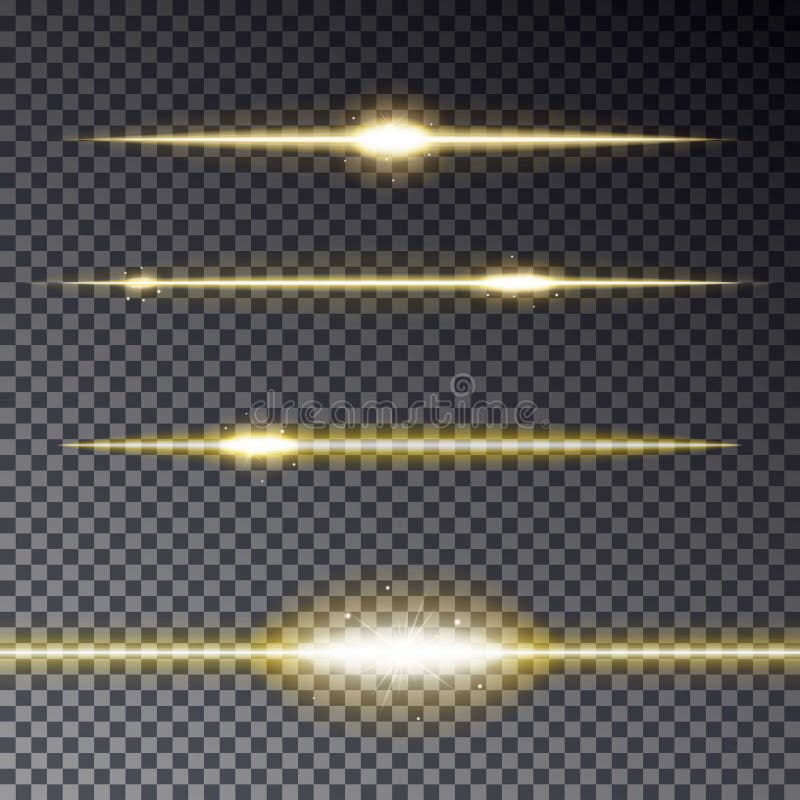 Set of Golden Transparent Lines Effect with Sparkle on Stock Vector ...