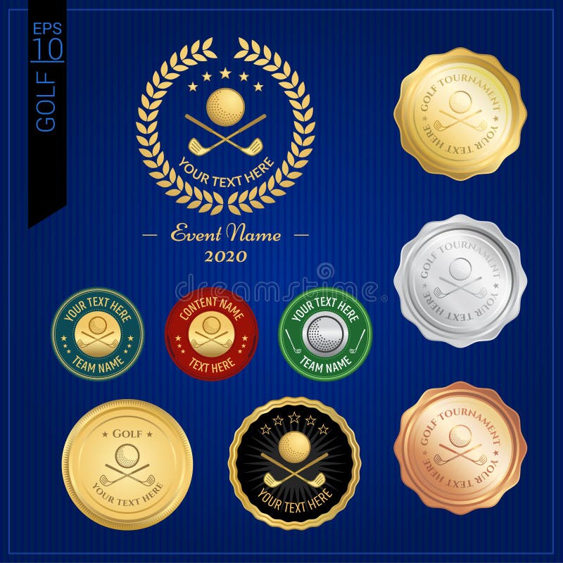 Set of Golf Badge Label or Emblem for Sport Competition Stock Vector ...