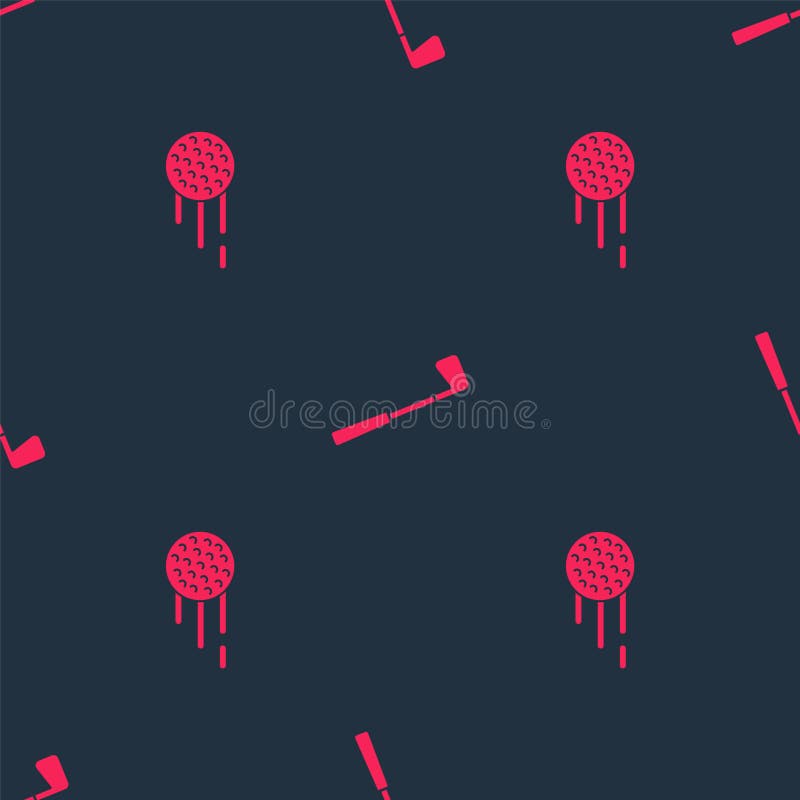 Set Golf Ball and Club on Seamless Pattern. Vector Stock Illustration ...