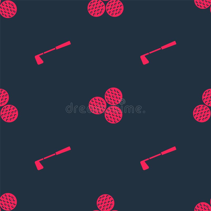 Set Golf Club and Ball on Seamless Pattern. Vector Stock Vector ...