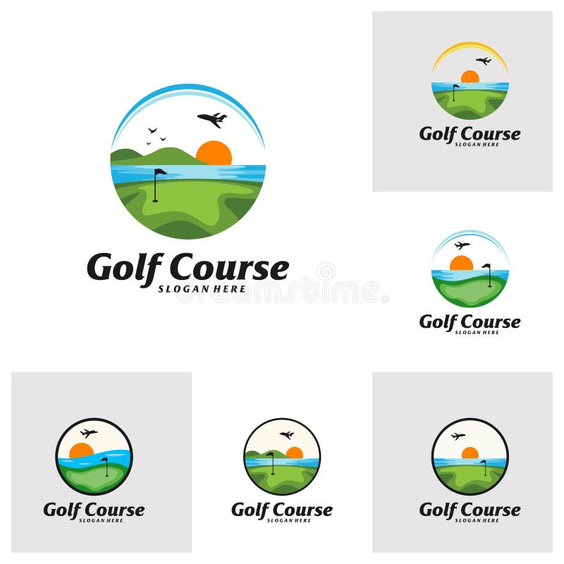 Set of Golf Course Logo Design Template. Golf Course Logo Concept ...