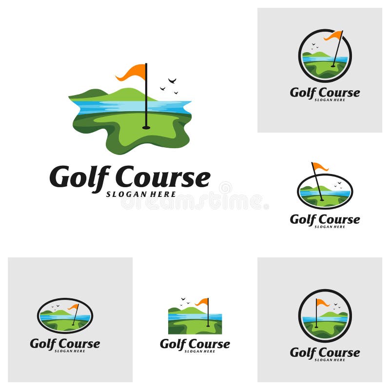 Set of Golf Course Logo Design Template. Golf Course Logo Concept ...