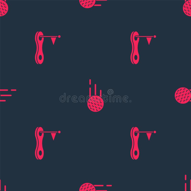 Set Golf Hole with Flag and Ball on Seamless Pattern. Vector Stock ...