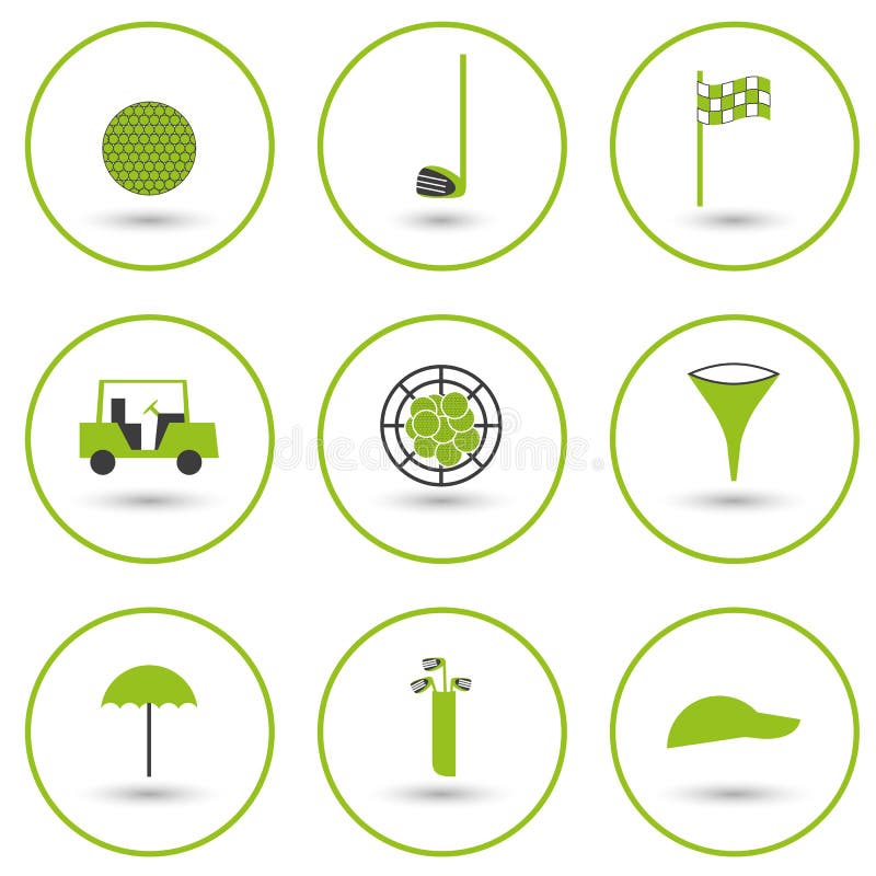 Set of golf icons stock vector. Illustration of equipment - 53474113