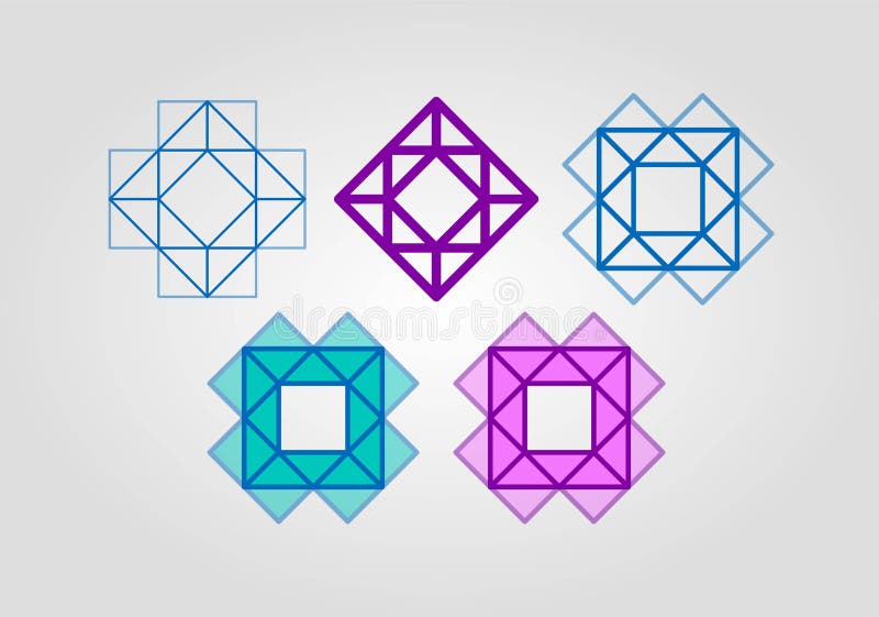 Set of Good Color Logo. Creative Square Triangle Diamond Logo Design ...