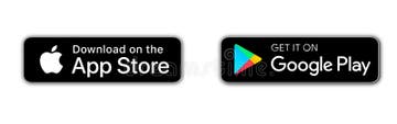 Set of Google Play Store, Apple App Store and Microsoft Store Badges ...