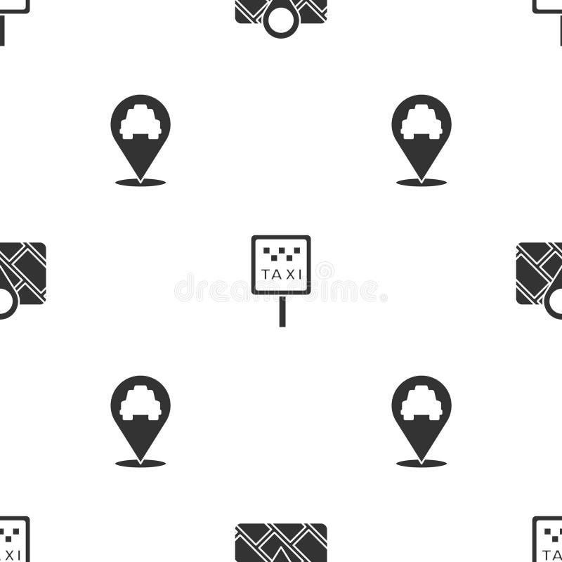 Set Gps Device with Map, Road Sign for Taxi Stand and Location on ...