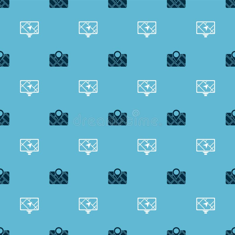 Set Gps Device with Map and on Seamless Pattern. Vector Stock ...