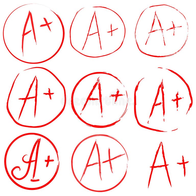Set of Grades at School. Grade Results in Red Stock Illustration ...