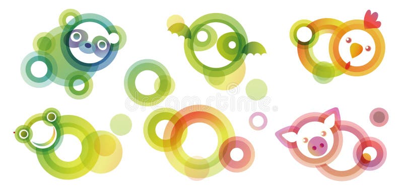 Set of Gradient Animal Faces. Graphic Design. Creative Animal Print ...