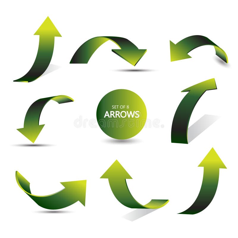 Set of Gradient Arrows Stickers Stock Illustration - Illustration of ...