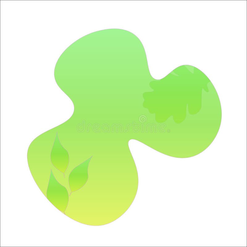 Set of Gradient Backgrounds. Inside the Neon Forms, Different Plants ...