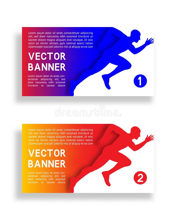 Banners with running horse stock vector. Illustration of banner - 17374465