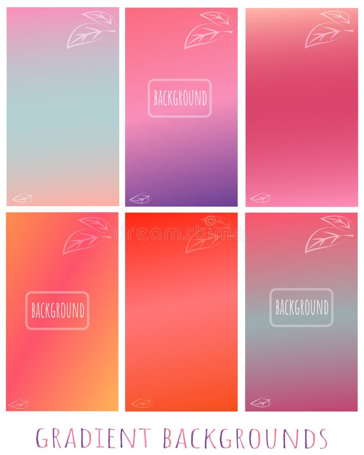 Set of Gradient Blue, Pink, Purple, Violet Vector Backgrounds Wi Stock ...