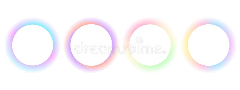 Set of Gradient with Blur Frames . Collection of Futuristic Glowing ...
