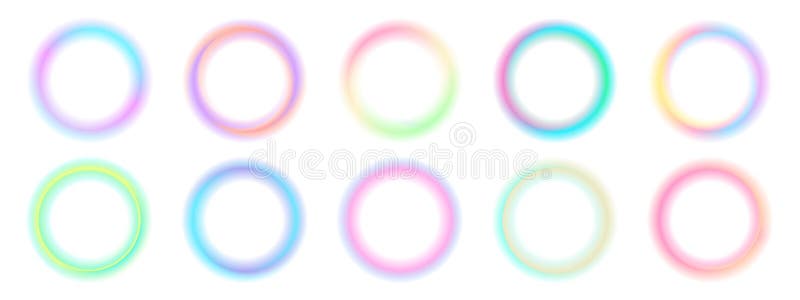 Set of Gradient with Blur Frames on White Background. Abstract Three ...