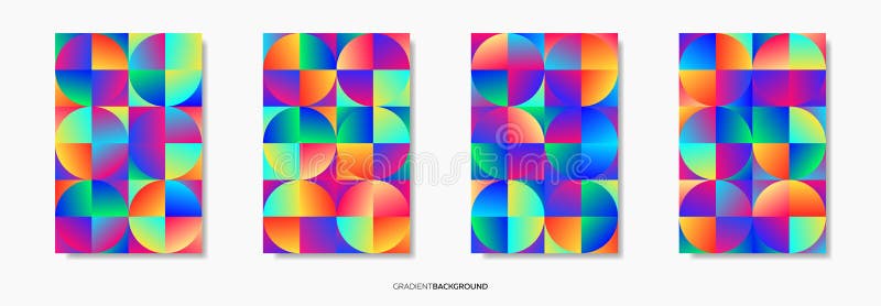 Set Gradient Circles Pattern Col. 1 Stock Vector - Illustration of ...