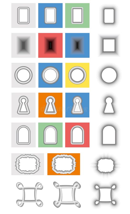 Set Gradient Frames and Keyhole Stock Vector - Illustration of modern ...