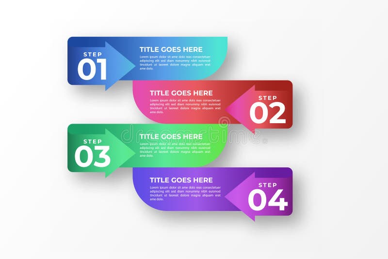 Set of Gradient Infographic Steps Stock Vector - Illustration of design ...