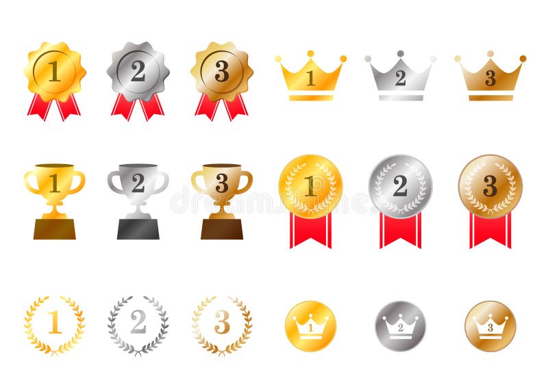 Set of Gradient Ranking Icons Stock Vector - Illustration of rank ...