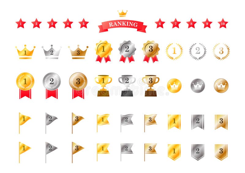 Set of Gradient Ranking Icons Stock Vector - Illustration of decoration ...