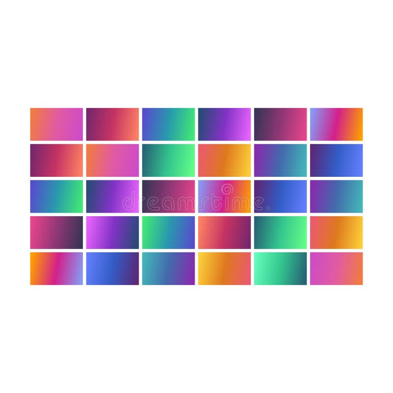 Set Gradient Rectangle Vector Illustration Stock Vector - Illustration ...