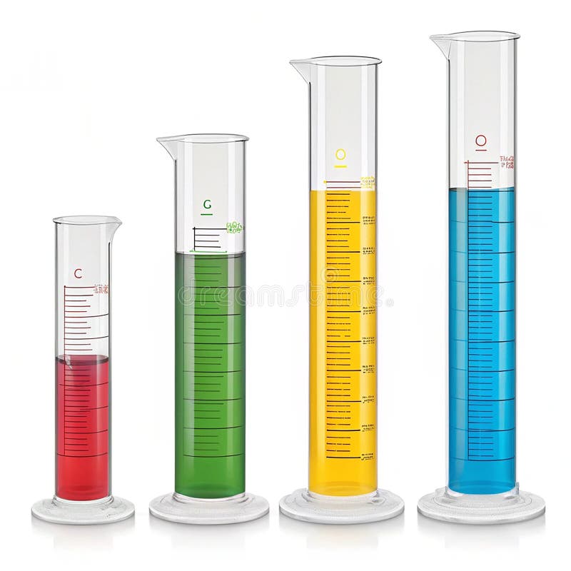 Set of Graduated Cylinders with Different Measurements Stock ...