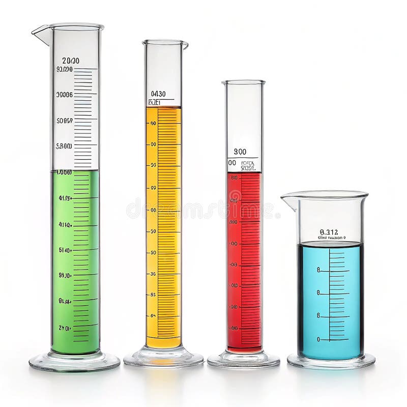 Set of Graduated Cylinders with Different Measurements Stock ...