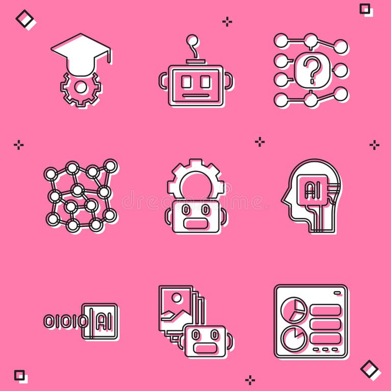 Set Graduation Cap, Artificial Intelligence Robot, Neural Network, Robot Setting, Humanoid ...