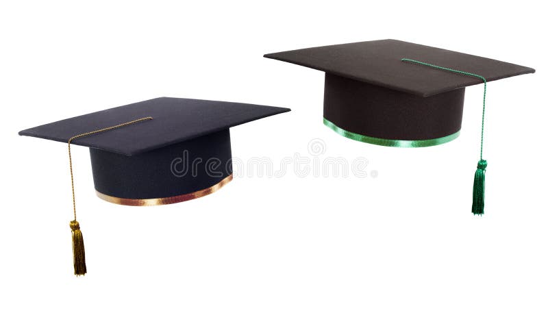 Set of Graduation Cap Isolated Stock Photo - Image of college, school ...