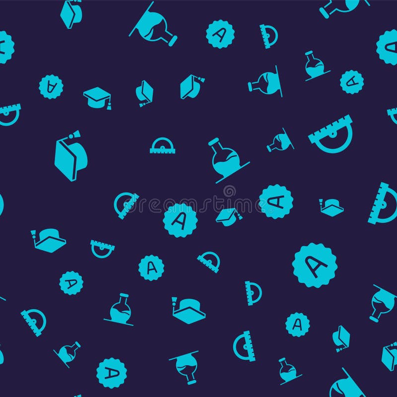 Set Graduation Cap, Protractor Grid, Test Tube and Exam Sheet with a ...