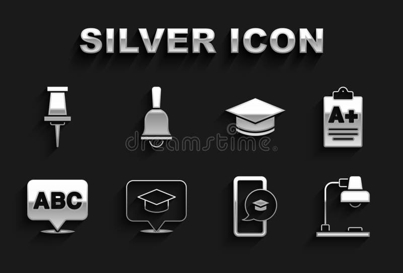 Set Graduation Cap In Speech Bubble Exam Sheet With A Plus Grade