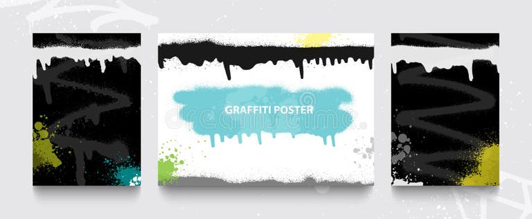 Set of Graffiti Posters. Vector Illustrations for Your Creativity Stock Vector - Illustration of ...