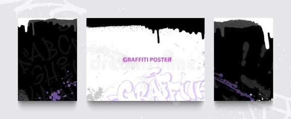 Set of Graffiti Posters. Vector Illustrations for Your Creativity Stock Vector - Illustration of ...