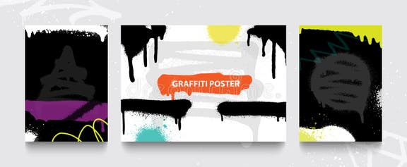 Set of Graffiti Posters. Vector Illustrations for Your Creativity Stock Vector - Illustration of ...