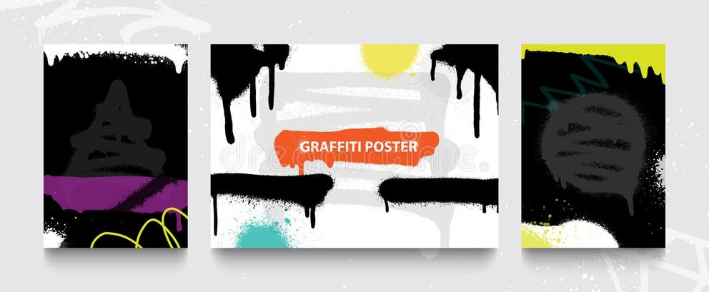 Set of Graffiti Posters. Vector Illustrations for Your Creativity Stock ...