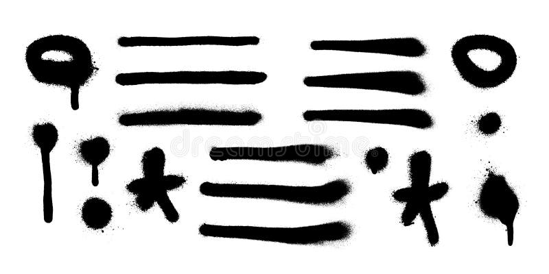 Set of Graffiti Spray Banner. Vector Spray Paint Shapes with Smudges ...