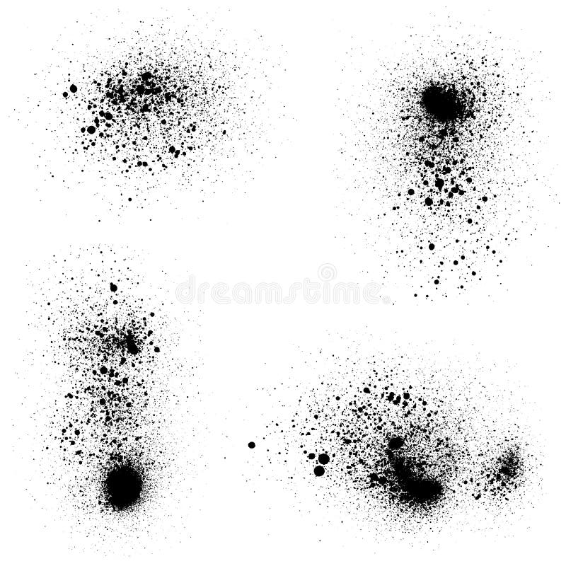 Set of Graffiti Spray Textures. Vector Shapes of Spray Paint with Spots ...