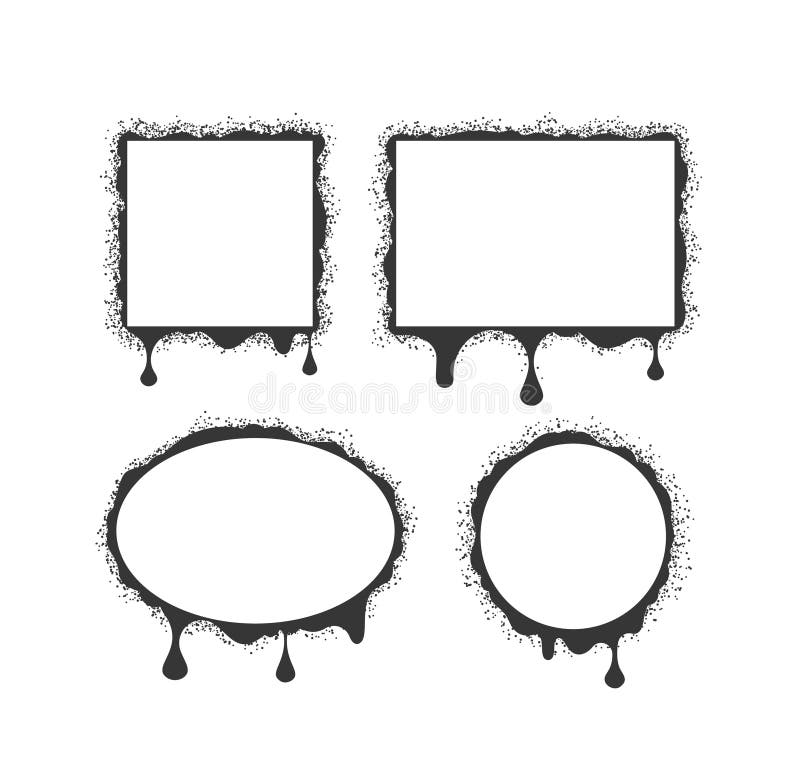 Set of Graffiti Style Spray Frames for Urban Projects, Street Art ...