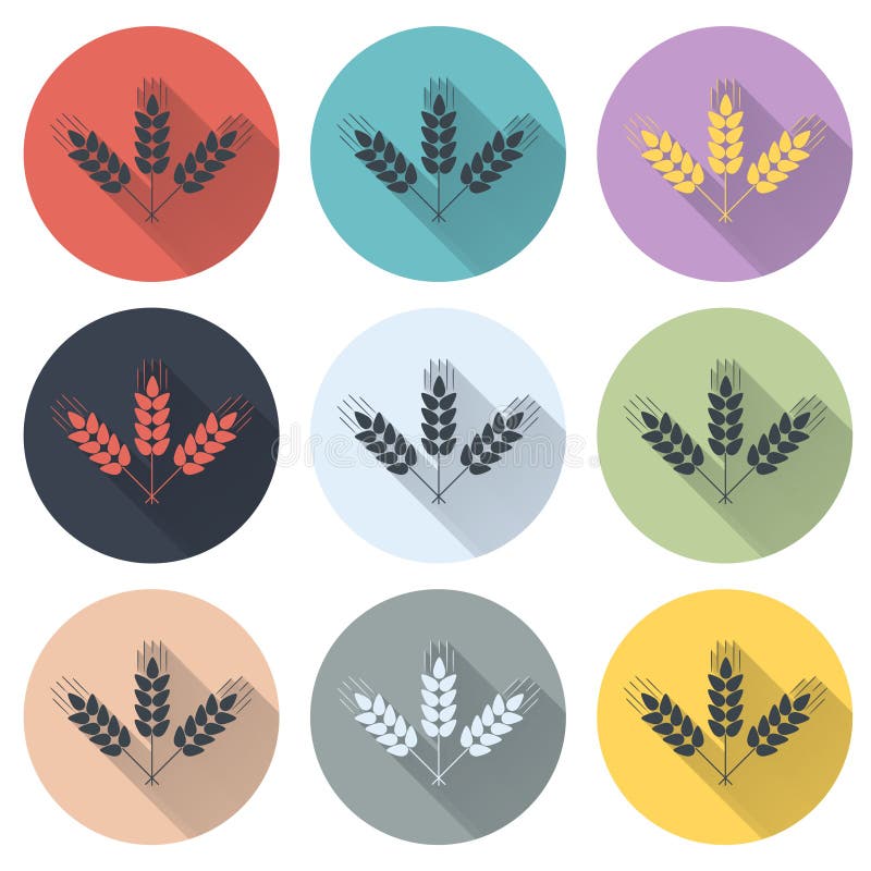 Set of grain web icons stock vector. Illustration of nourishment - 46180641