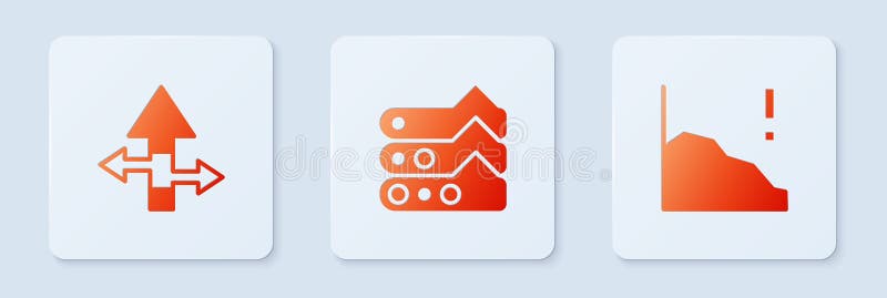 Set Graph, Chart, Diagram, Arrow and Financial Growth Decrease. White ...