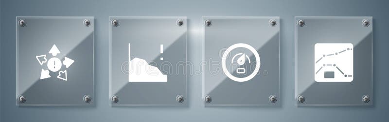 Set Graph, Chart, Diagram, Digital Speed Meter, Financial Growth Decrease and Many Ways ...