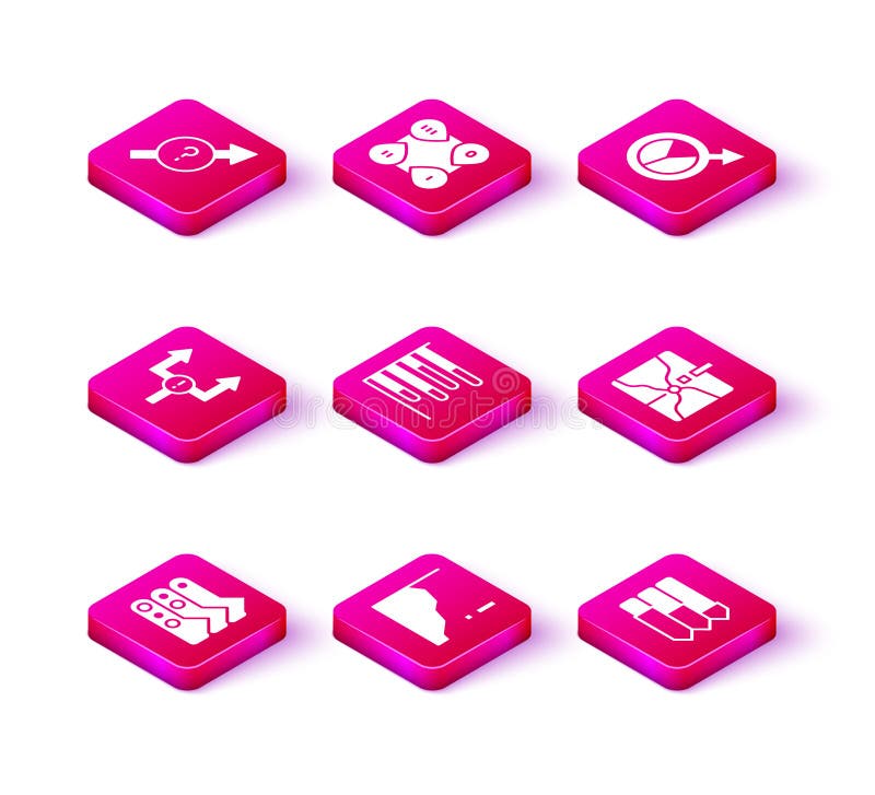 Set Graph, Chart, Diagram, Financial Growth Decrease, Arrow, Pie Infographic, Intersection Point ...