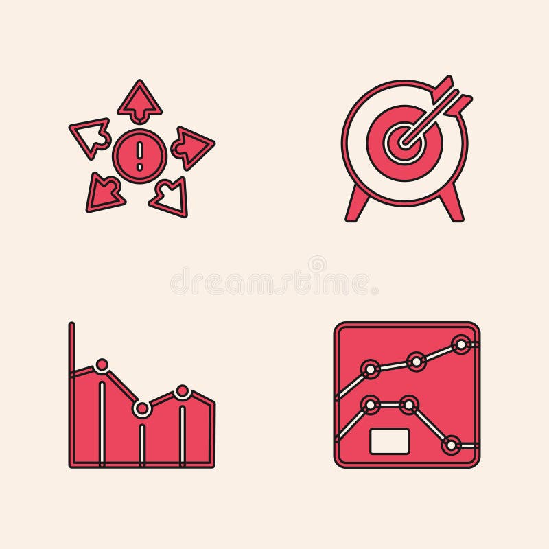 Set Graph, Chart, Diagram, Many Ways Directional Arrow, Target and Pie ...