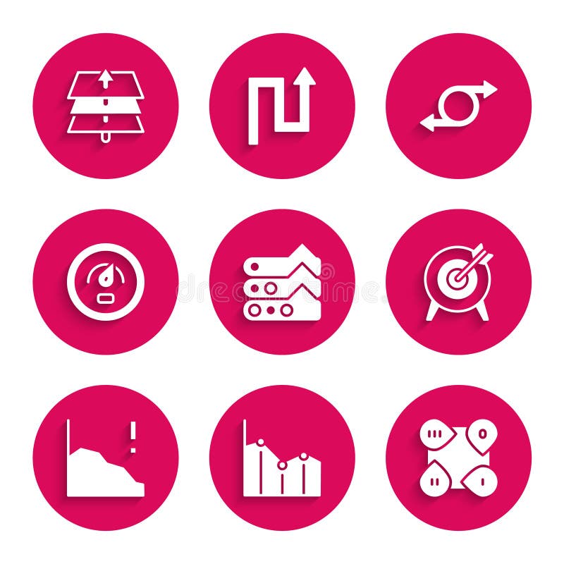 Set Graph, Chart, Diagram, Pie Infographic, Infographic Element, Target, Financial Growth ...