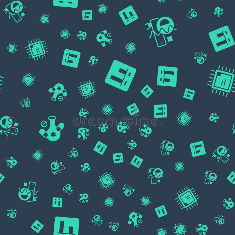 Set Graph Chart Infographic, Basic Geometric Shapes, Medicine Pill and Processor CPU on Seamless ...