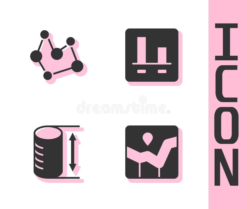 Set Graph Chart Infographic, Chemical Formula, Height Geometrical ...