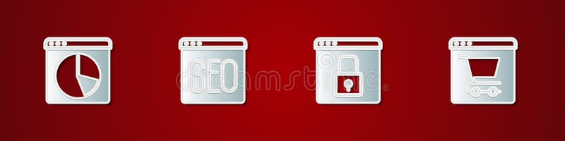 Set Graph Chart Infographic, SEO Optimization, Secure Your Site with HTTPS, SSL and Online ...